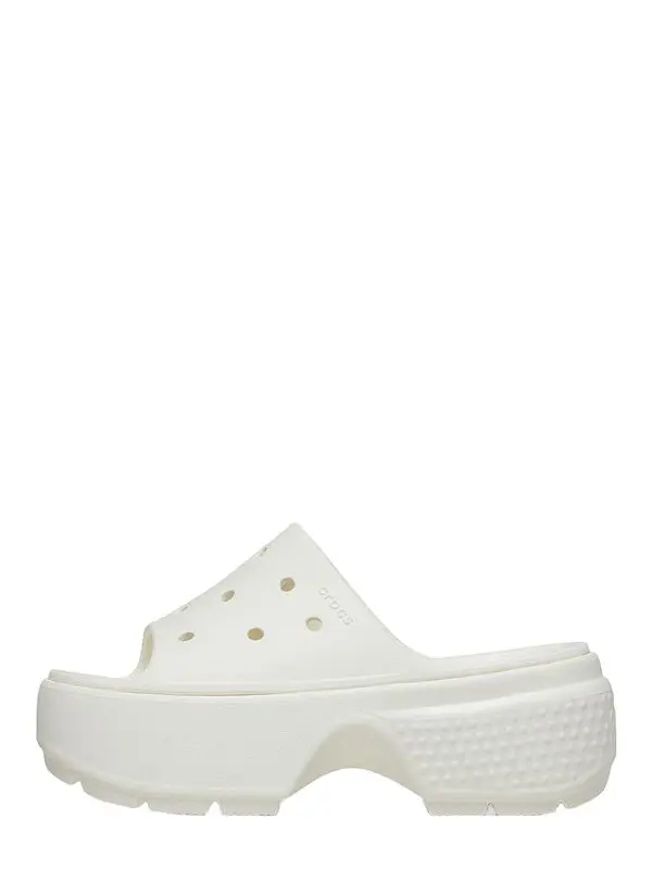CROCS Stomp Platform Slides - White