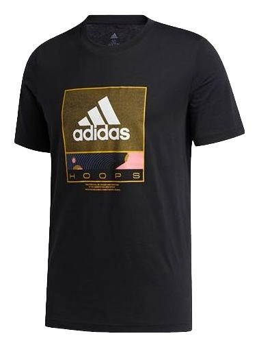 Adidas Basketball Sports Round Neck Short Sleeve - Black