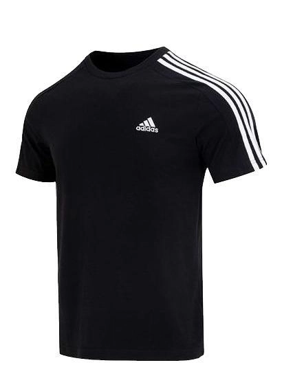 Adidas Essentials Single 3-stripes T-shirt Asia Sizing 'black - Black/white