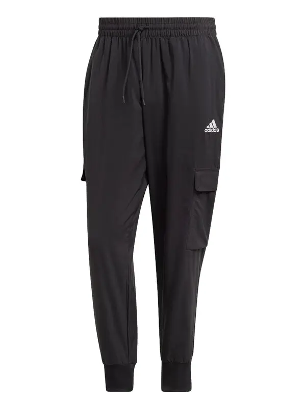 Adidas Essentials Small Logo Woven Cargo Ankle-length Pants - Black