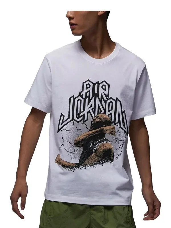 JORDAN Sport Dri-fit Graphic T-shirt Asia Sizing 'white - White/black
