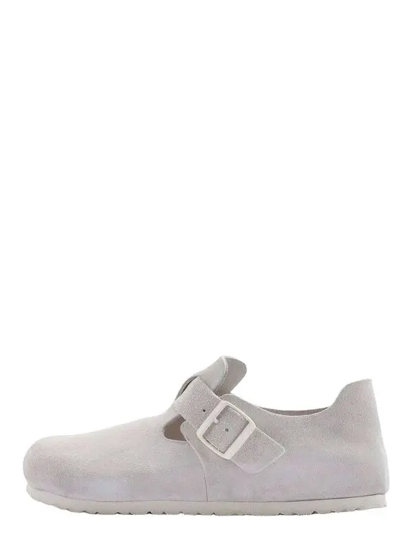 BIRKENSTOCK London Suede Leather Clogs - White