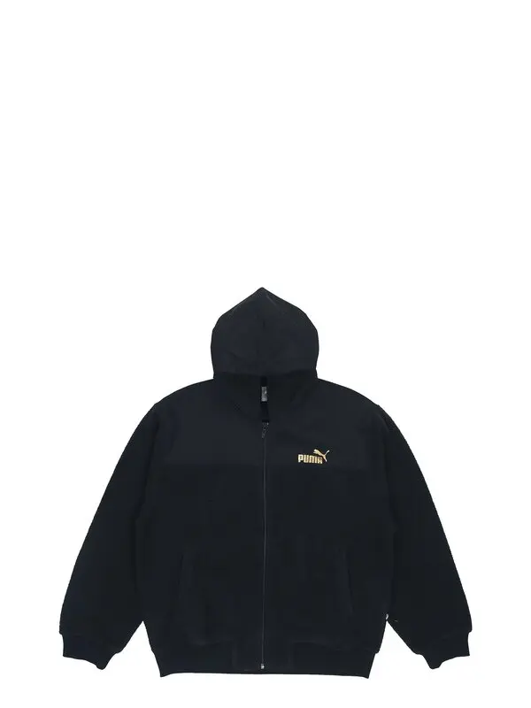 PUMA Lamb's Wool Stay Warm Hooded Logo Jacket - Black