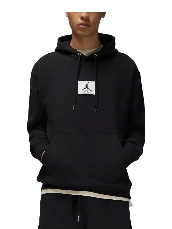 JORDAN Air Flight Fleece Pullover Hoodie - Black/sail