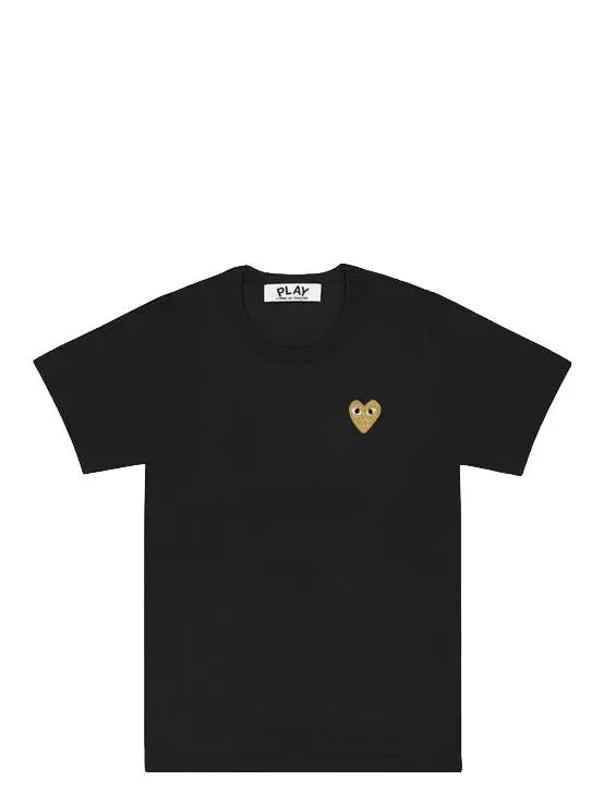 Play Comme Des Garcon Embroidered Heart T-shirt - Black