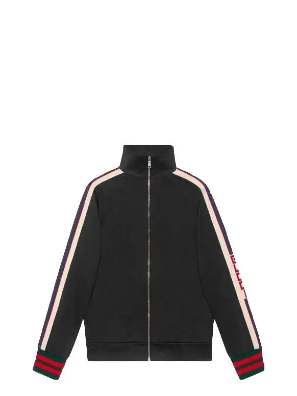Gucci Technical Track Jacket 'stripe Classic Black - Black/red