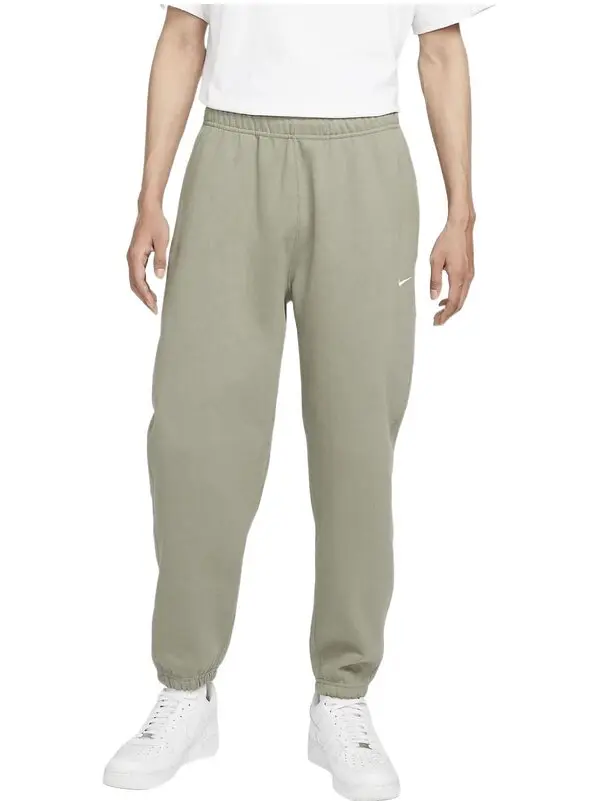 Nike Solo Swoosh Elastic Waistband Solid Color Bundle Feet Fleece Sports Pants/trousers/joggers Autumn Green - Multi-color