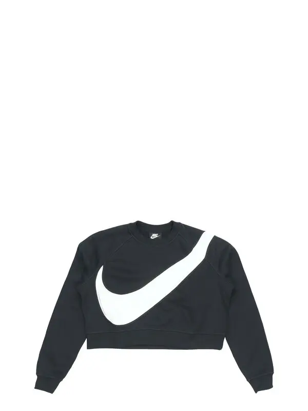 Nike Swoosh Cropped Sweatshirt - Black