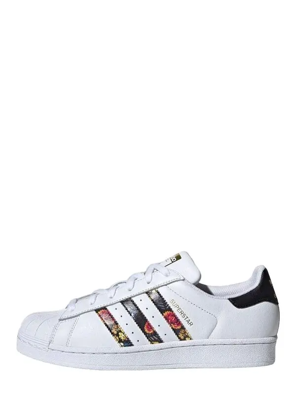 Adidas Superstar Sneakers With Floral Detailing - White