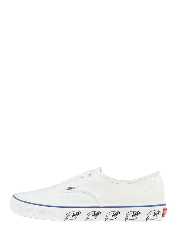 VANS Authentic Low Top Sneakers With Graphic Detailing - White