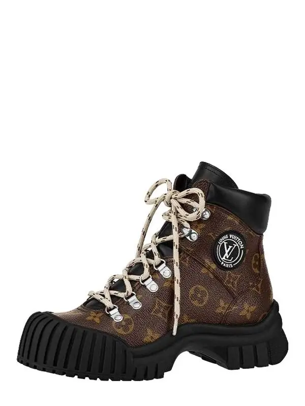 LOUIS VUITTON Ruby Flat Ranger Boots - Brown/black/white