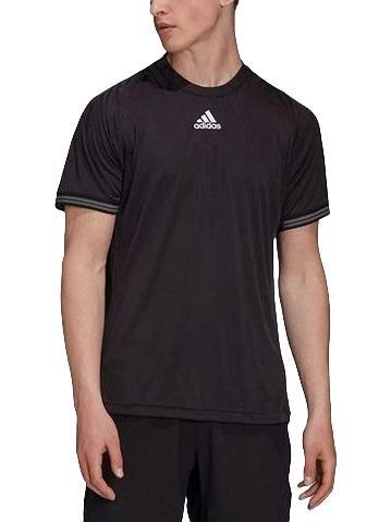 Adidas Flift Tee Pb Tennis Sports Slim Fit Round Neck Short Sleeve Black - Multi-color