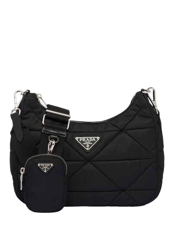 Prada Padded Re-nylon Shoulder Bag - Black