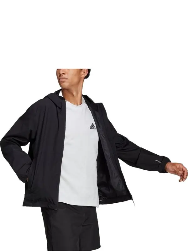 Adidas Solid Color Logo Hooded Jacket - Multi-color