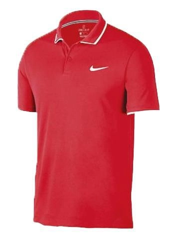 Nike Court Dri-fit Tennis Lapel Red White - Redwhite