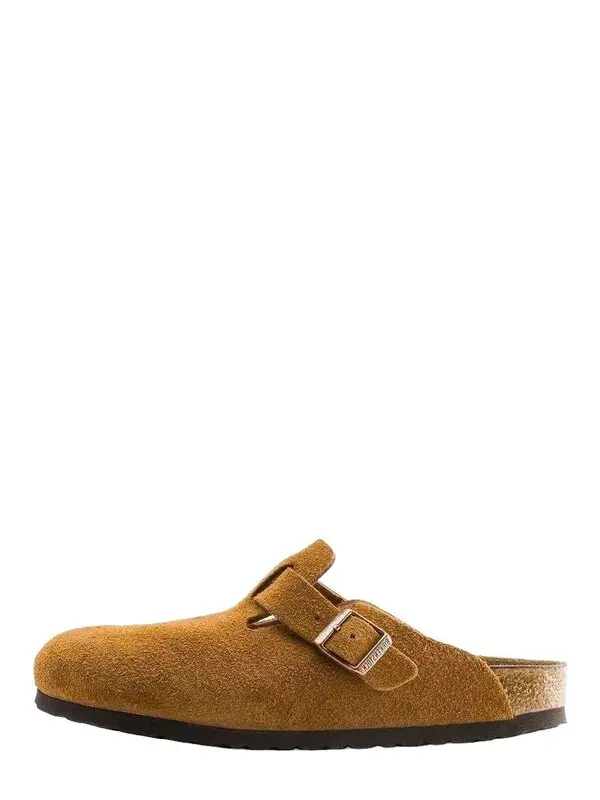 BIRKENSTOCK Boston Soft Footbed Suede Leather Clogs - Mink