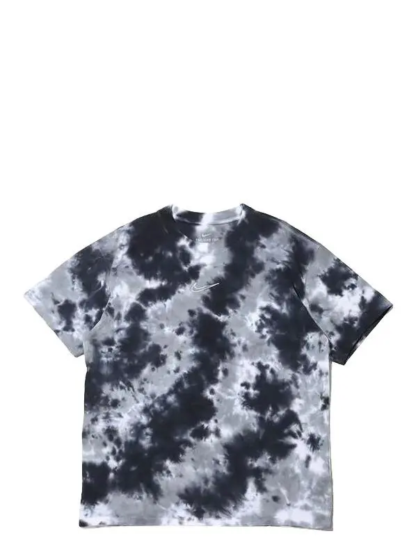 Nike Sports Loose Tie Dye Printing Round Neck Short Sleeve Gray - Grey
