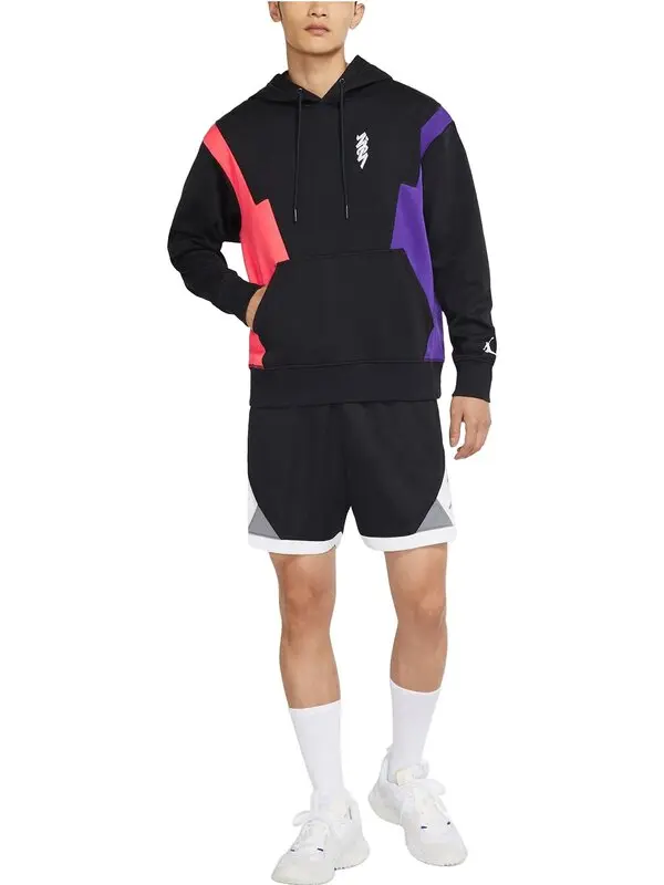 JORDAN Dri-fit Zion Splicing Knit Hoodie - Black