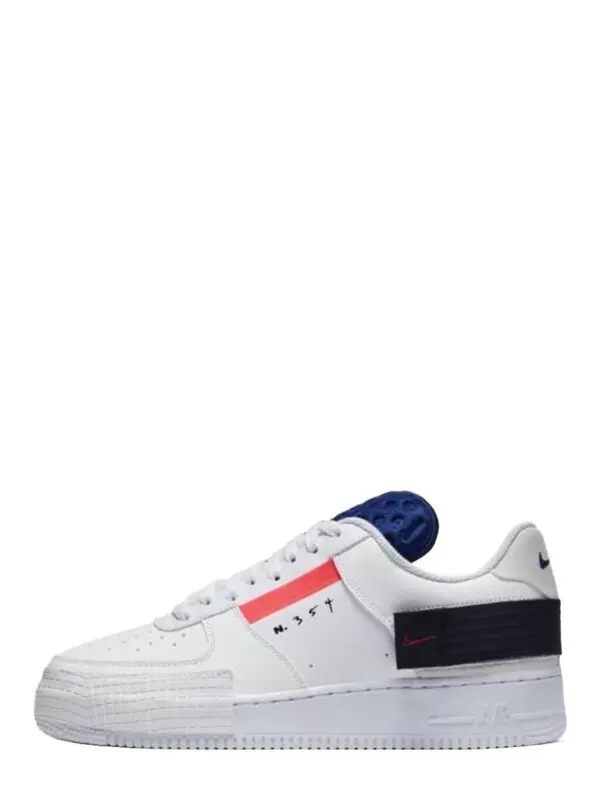 Nike Force 1 Low Drop Type Sneakers - Summit White/red Orbit-white-black