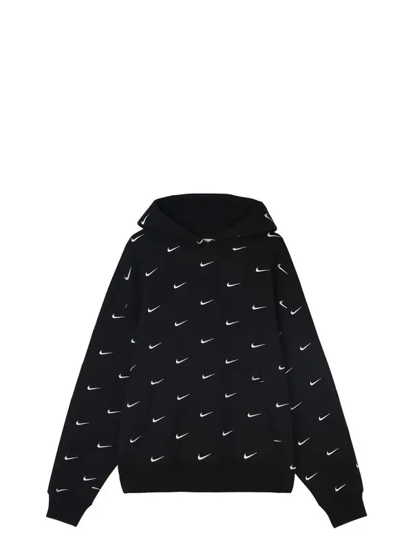 Nike All Over Swoosh Logo Hoodie - Black