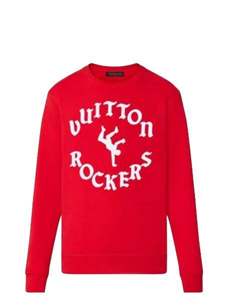 LOUIS VUITTON Ss22 Alphabet Pattern Long Sleeve Sweatshirt - Red
