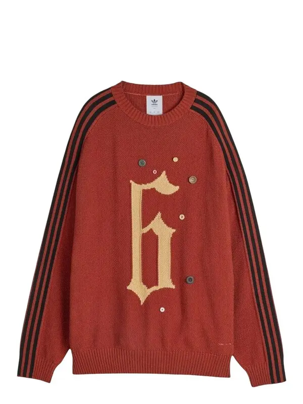 Adidas X Song For The Mute 006 Graphic Relaxed Knit Sweater - Red
