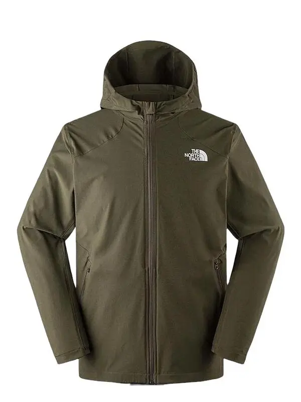 The North Face Zip-up Hooded Waterproof Jacket - Olive Green