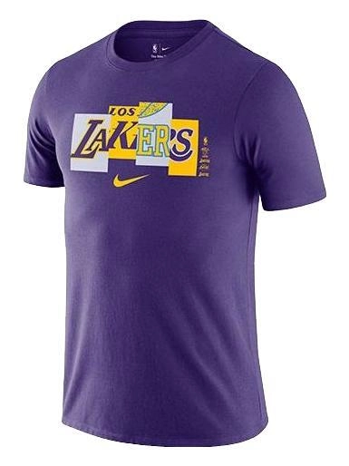 Nike Lakers Casual Printing Round Neck Short Sleeve T-shirt - Purple