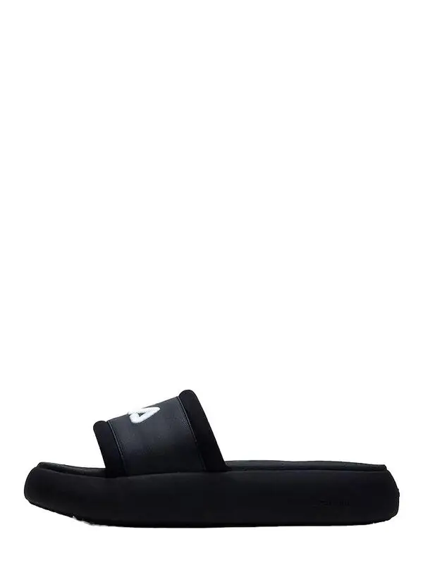 FILA Logo Embellished Slip-on Slippers - Black