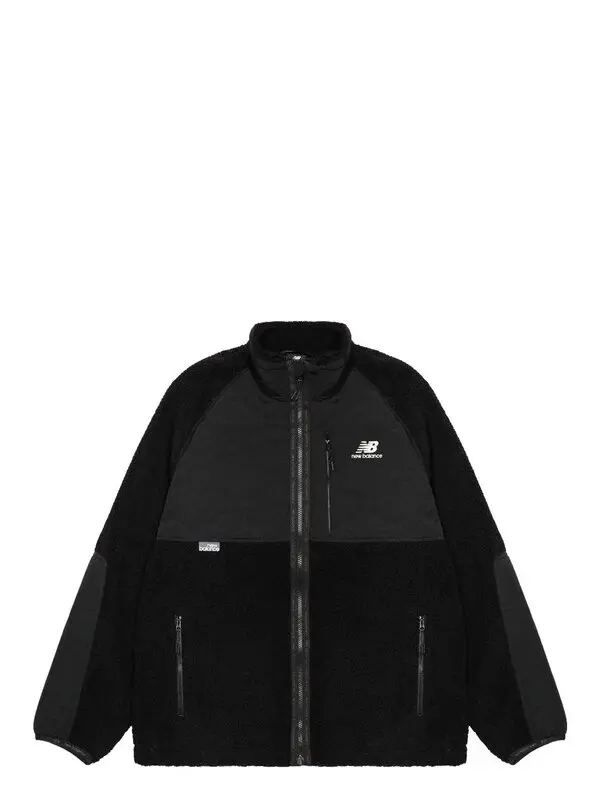 NEW BALANCE Fleece Zip Up Jacket - Black/white