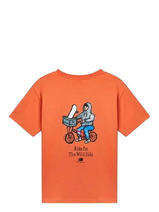 NEW BALANCE Graphic Print T-shirt - Orange/blue