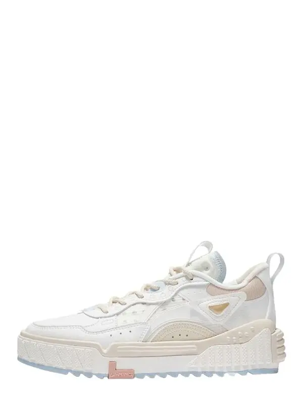 LI-NING No.258 Skateboarding Sneakers - White/beige/pink