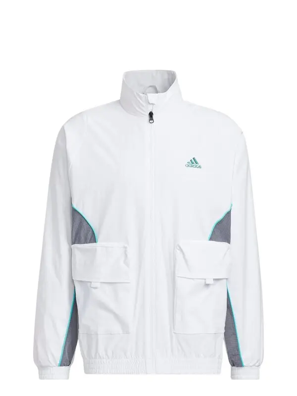 Adidas Logo Printing Pattern Splicing Stand Collar Zipper Jacket - Default Colorway
