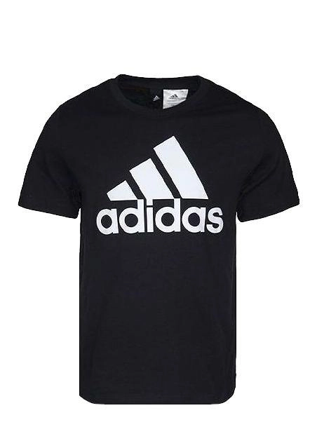 Adidas Logo Printing Sports Round Neck Short Sleeve - Black