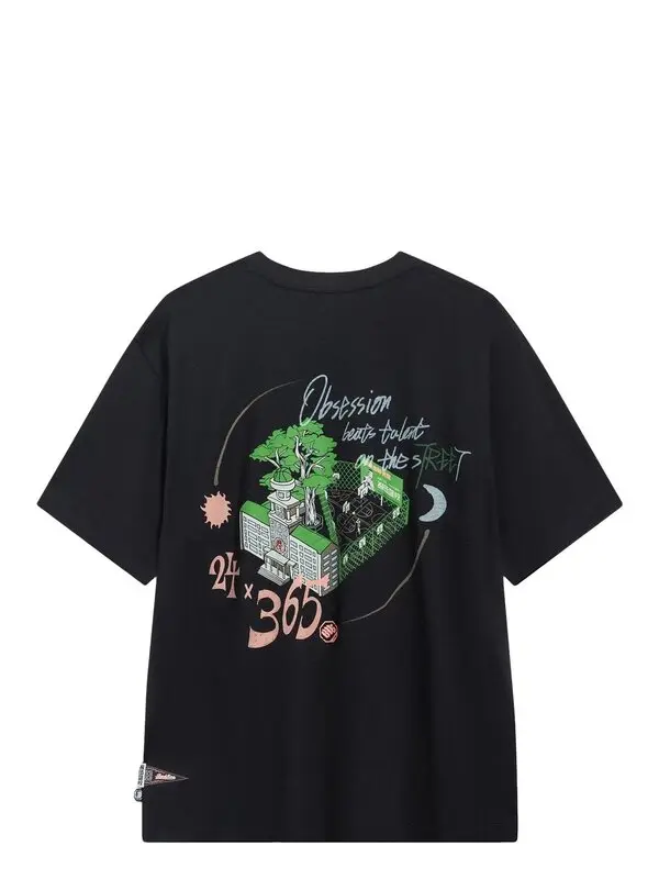 LI-NING Badfive Graphic T-shirt 'black - Black/multi-color