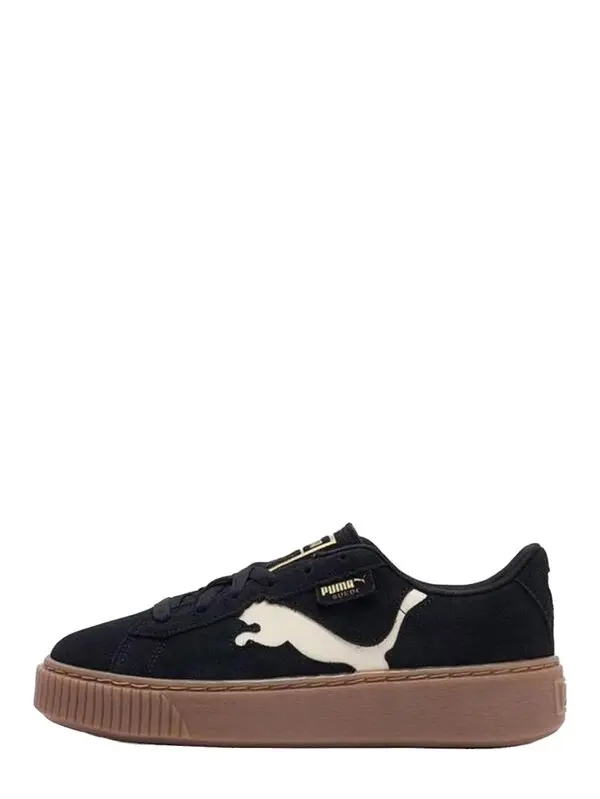 PUMA Suede Platform Cutout Sneakers - Black/white/brown