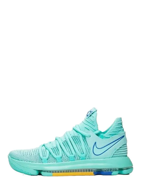 Nike Kd 10 City Edition 2 High-top Athletic Sneakers - Green/blue