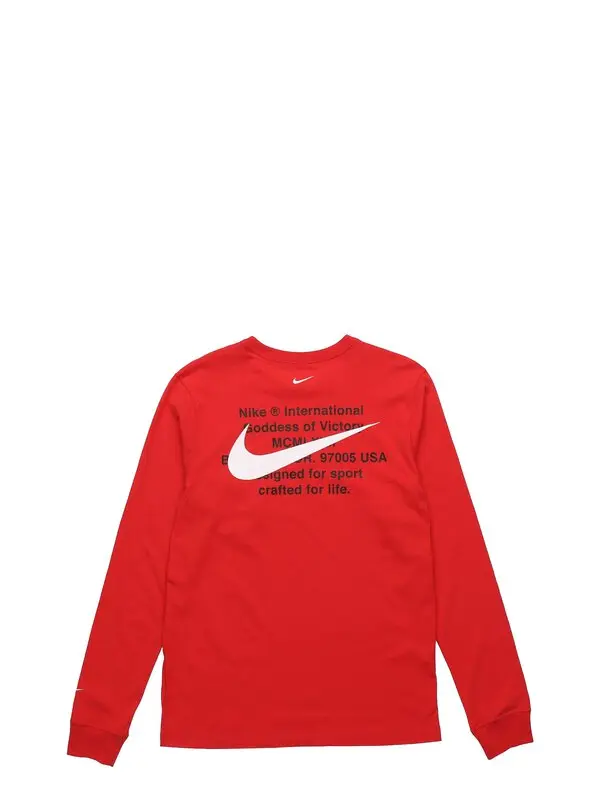 Nike Printing Round Neck Long Sleeves T-shirt - Red
