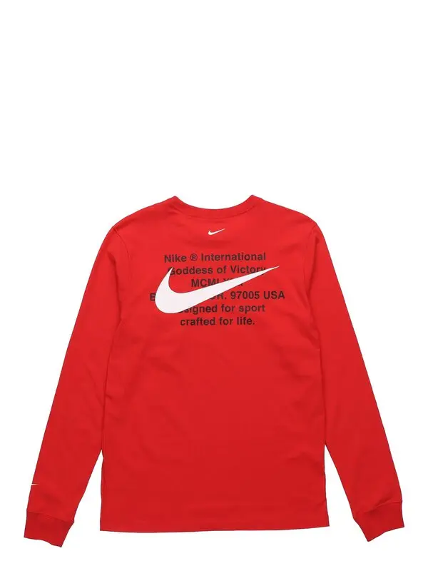 Nike Printing Round Neck Long Sleeves T-shirt - Red