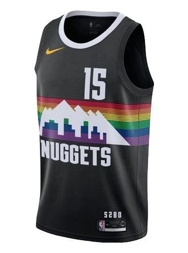 Nike Denver Nuggets Jokic No. 15 Basketball Jersey - Black