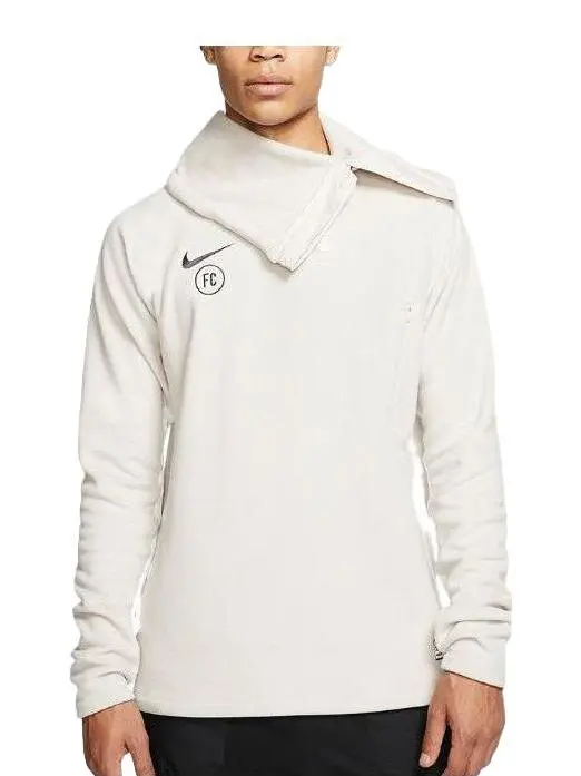 Nike Fc Winter Drill Fleece 1/4 Zip Jacket - Beige/white/multi-color