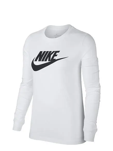 Nike Classic Logo Printed Long-sleeved T-shirt - White