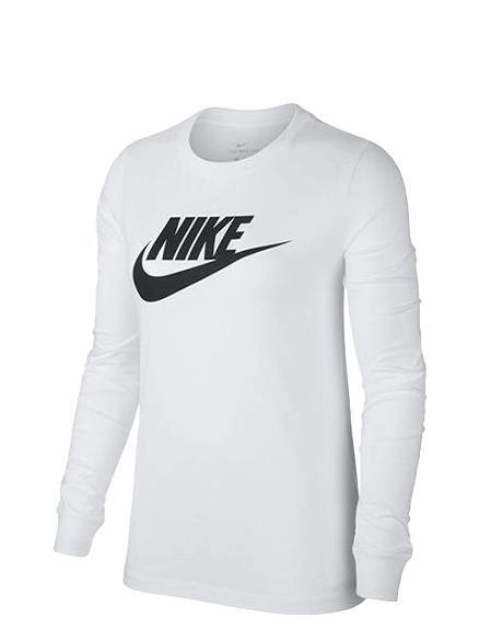 Nike Classic Logo Printed Long-sleeved T-shirt - White