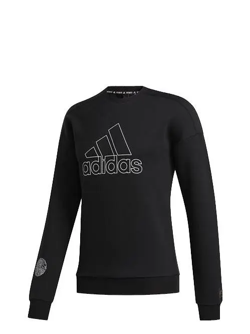 Adidas Logo Printing Sports Pullover - Black