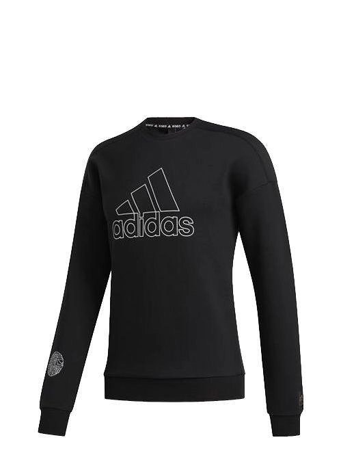 Adidas Logo Printing Sports Pullover - Black