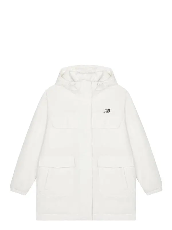 NEW BALANCE Hooded Down Jacket - White