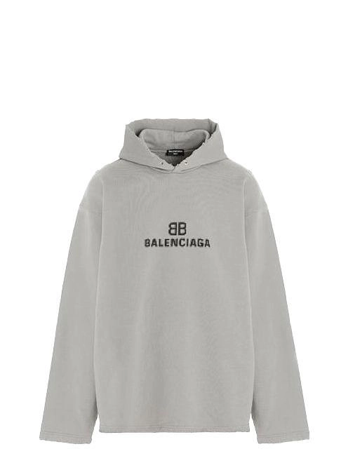 Balenciaga Bb Pixel Print Hoodie - Grey