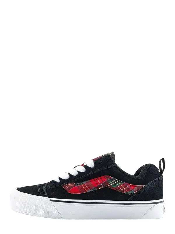 VANS Knu Skool Sneakers With Plaid Detailing - Black/red