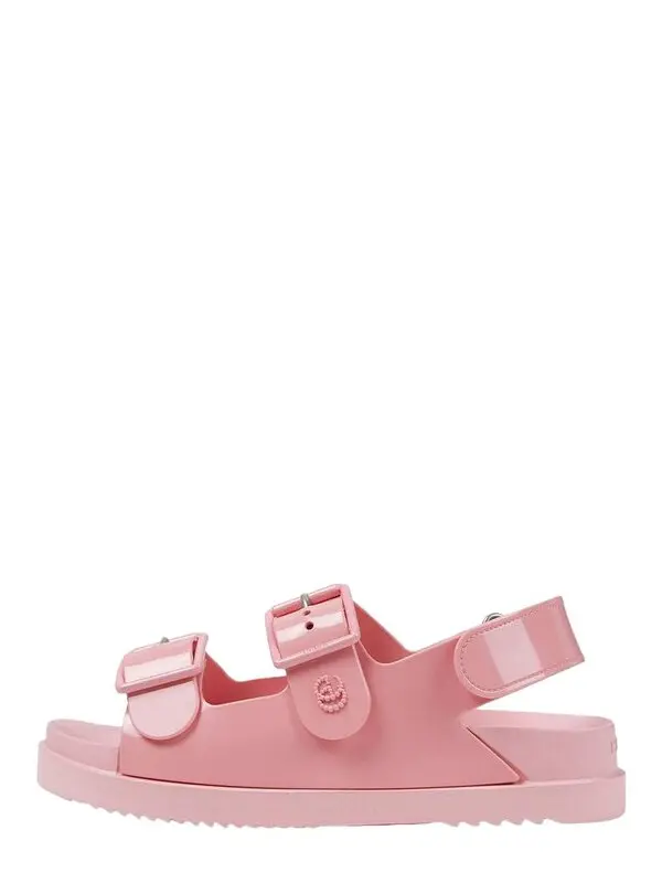 Gucci Rubber Slingback Sandals With Buckle Detail - Pink