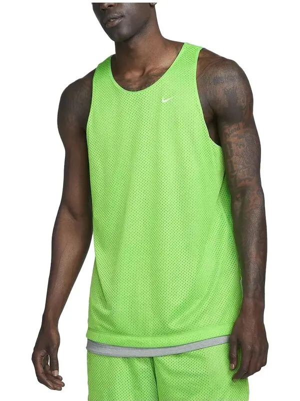 Nike Dri-fit Standard Issue Reversible Basketball Jersey - Green/grey
